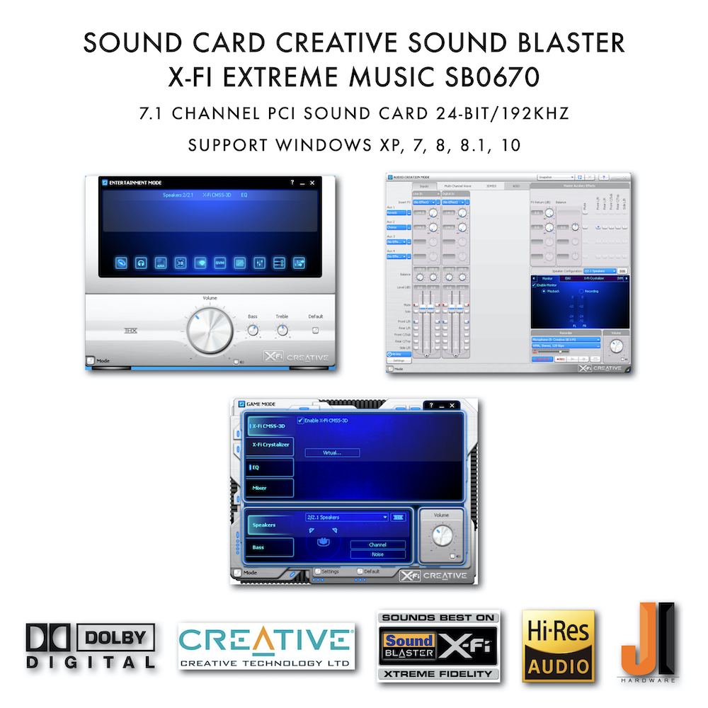 Sound Card Creative Sound Blaster X-Fi XtremeMusic SB0670 7.1 Channel (PCI) (Secondhand) - จิ ...