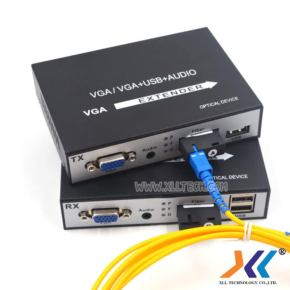 VGA To Fiber Optic ExtenderAudioUSB - XLLTECH - ThaiPick