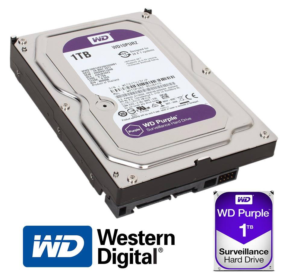 ฮาร์ดดิส WD Satalll 1 Tb HD AV (WD10PURZ) 64 Mb (SATA3) PURPLE 1TB AV CCTV 3.5 นิ้ว สามารถออก ...