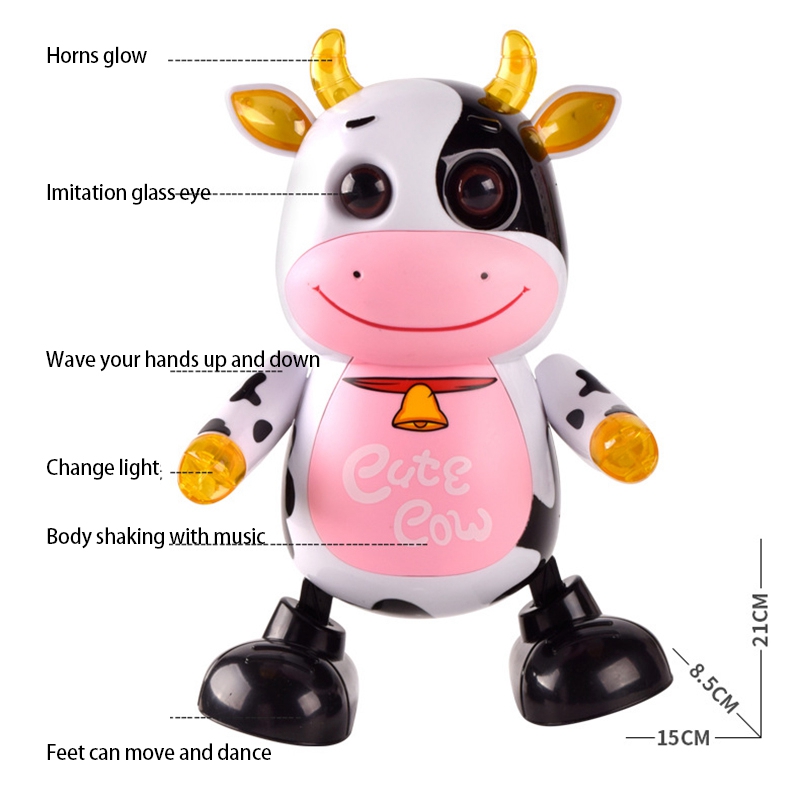Kids Electric Singing Moving Dancing Cute Cow Model Robot Toy with ...