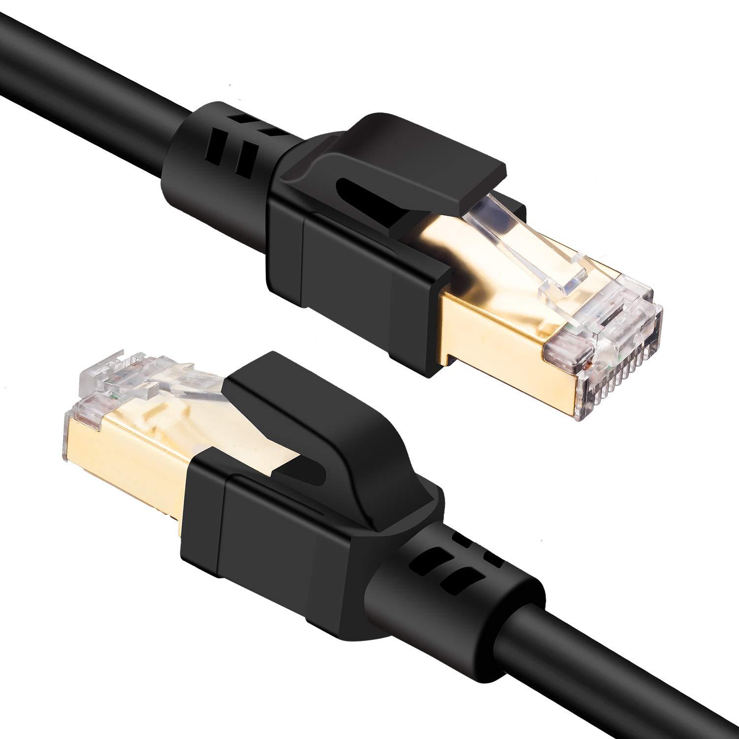 สายแลนด์ RJ45 Cat8 Network Ethernet Cable Gold Ultra-thin 40Gbps SSTP ...