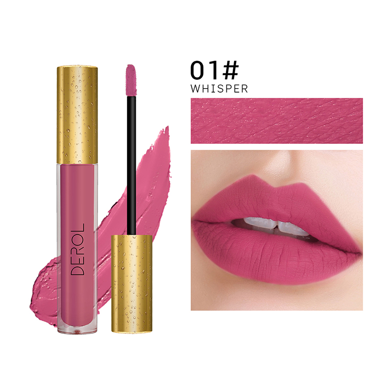 Derol Matte Lip Glaze Lip Gloss Matte Lip Gloss (16 Colors) English ...