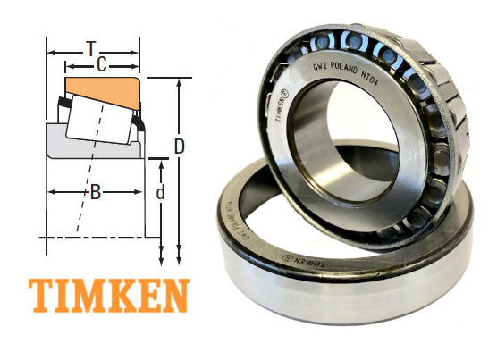 L44610 - L44643 ( 25.4 x 50.29 x 14.22 mm.) Timken Taper roller bearing ...
