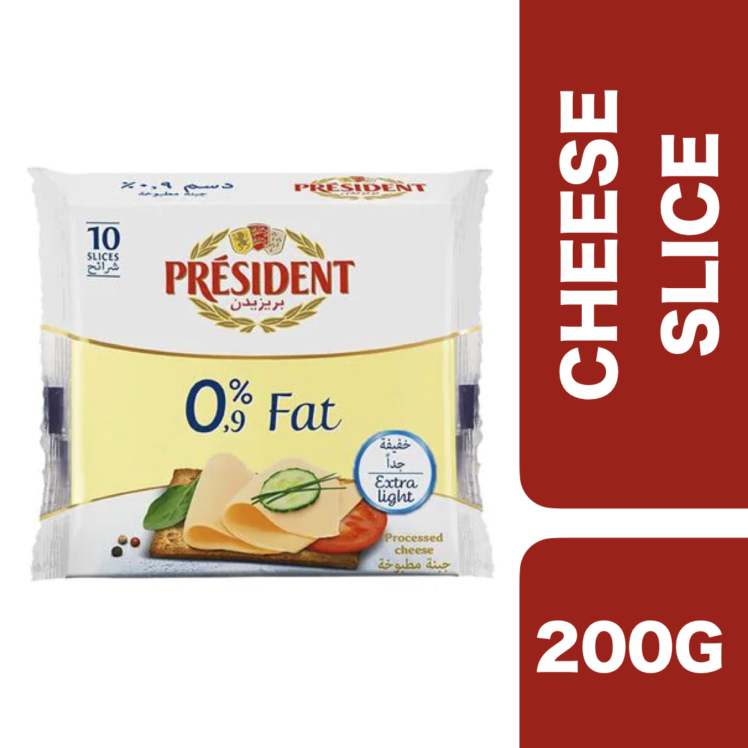 President 0% Fat Cheese Slice 200g ++ เพรซิเดนท์ ชีสสไลซ์ ไขมัน 0% 200 ...