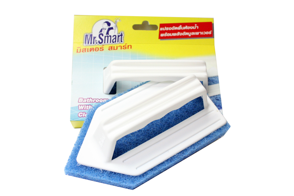Mr.Smart มิสเตอร์ สมาร์ท แปรงขัดพื้นห้องน้ำ (สีน้ำเงิน) | Lazada.co.th