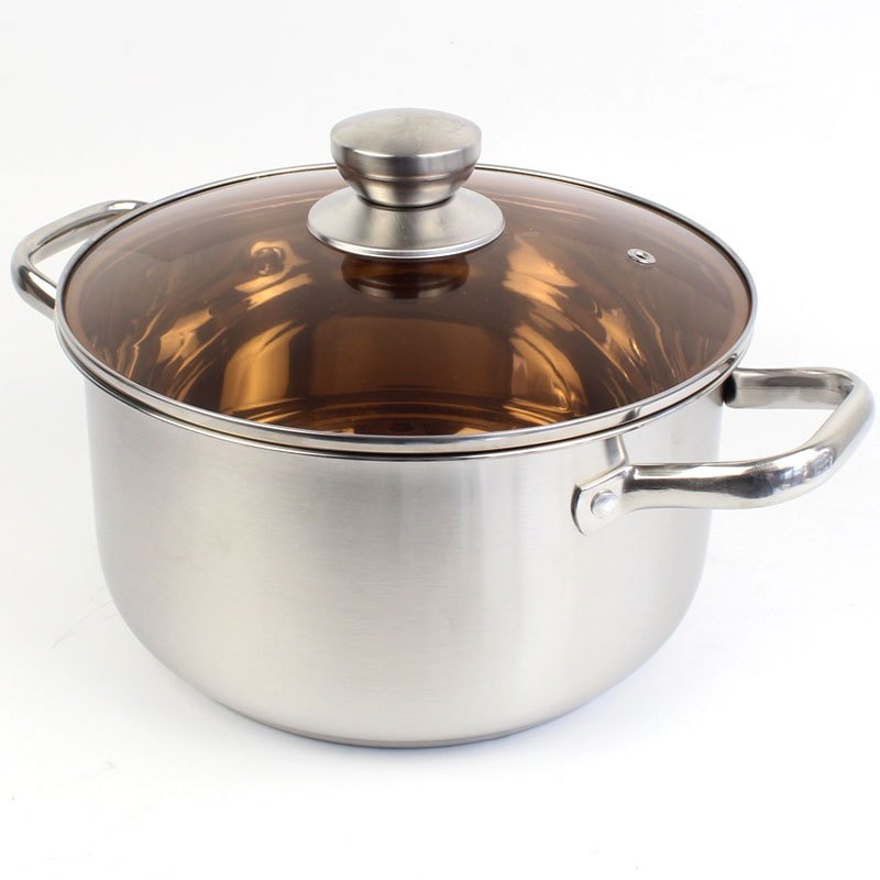 Telecorsa หม้อสแตนเลส 2หู พร้อมฝาแก้ว ขนาด 26 ซม TK-0726 รุ่น 26cm-0726-Stainless-steel-boiling ...