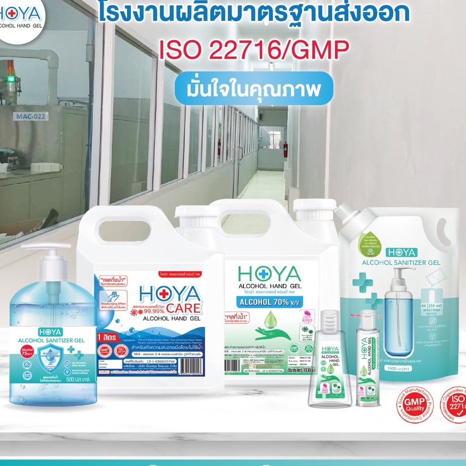 HOYA ALCOHOL HAND GEL( 30 ml ) โฮญ่า เจลแอลกอฮอล์ล้างมือ มาตรฐาน อย ...