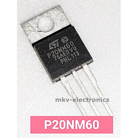 (1ตัว) STP20NM60 , P20NM60 , 20NM60 , MOSFET N-Channel 20A 600V TO-220AB อุปกรณ์เครื่องใช้ไฟฟ้า ...