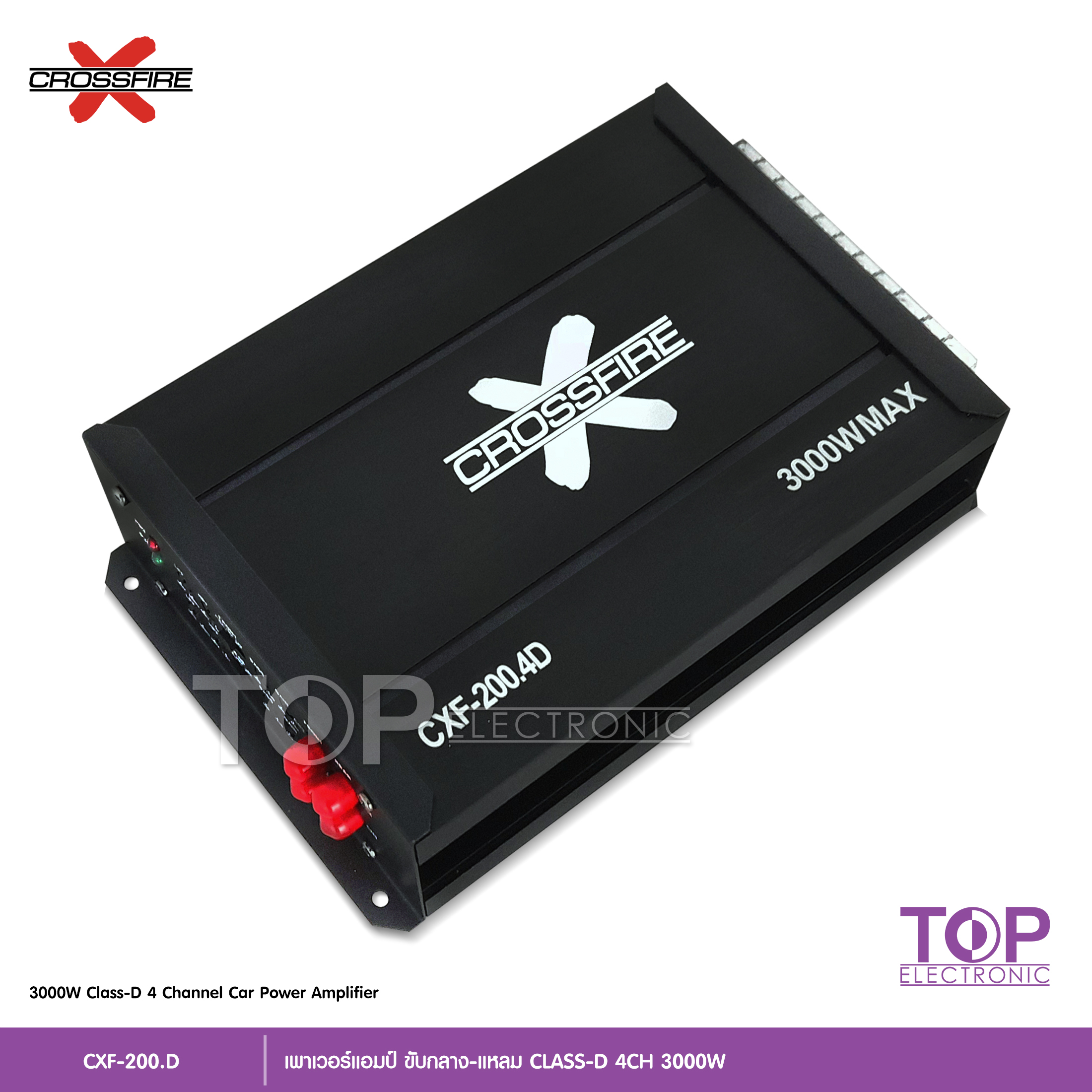 TOP CROSSFIRE-X เพาเวอร์แอมป์ คลาสดี 4CH. 3000วัตต์เต็ม CFX-200.4【รับประกัน 】Power CLASS D 4CH ...
