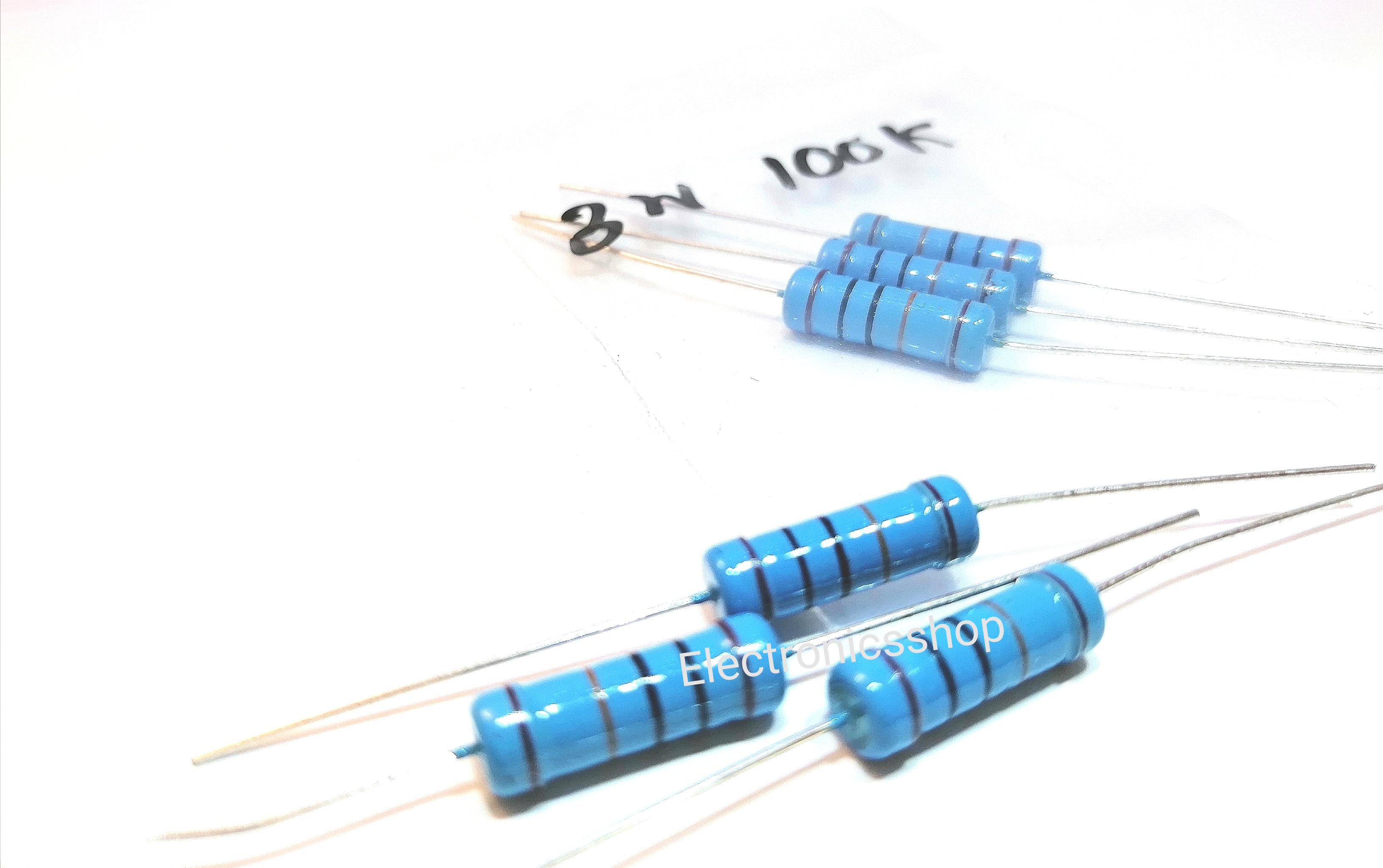 1ชุด 2 ตัว 3W 100K ตัวต้านท้าน คาร์บอน Metal film resistor อุปกรณ์งานอิ ...