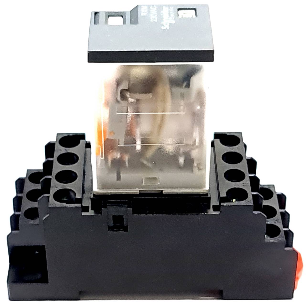 (Lot of 10) Schneider Electric RXM4LB2P7 Relay 230VAC 3A, 4-Contact with Socket RXZE1M4C 14-pins ...