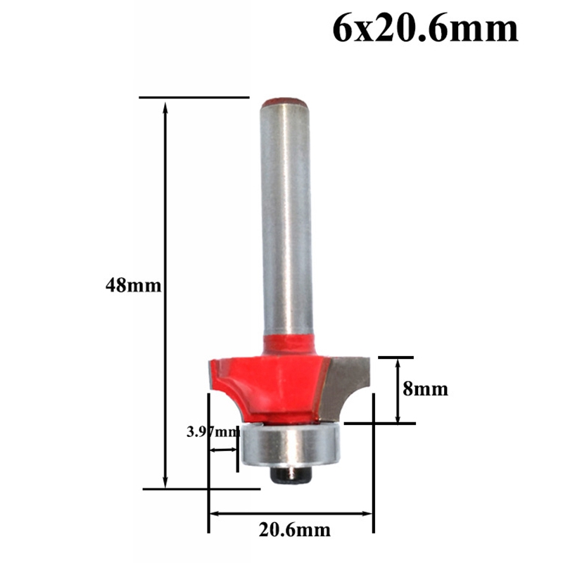 5Pcs 6mm Shank Corner Round Over Router Bit with Bearing Cleaning Flush ...