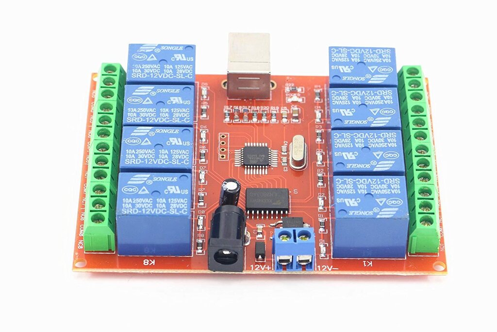 8 Channel USB Relay Module Programmable Computer Control บอร์ดรีเลย์ ...