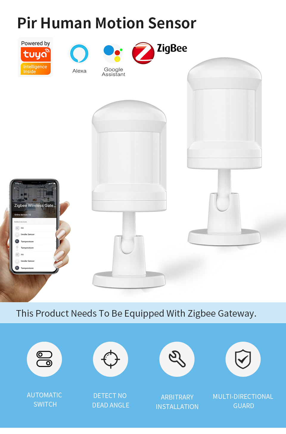 Tuya Zigbee PIR Sensor (JMPIR01) | Lazada.co.th