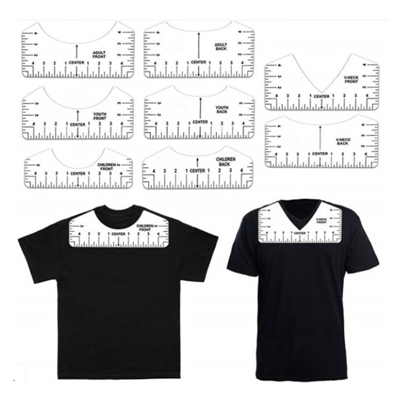 8Pcs T-Shirt Alignment Ruler V Neck for Guiding T-Shirt Design Rulers ...