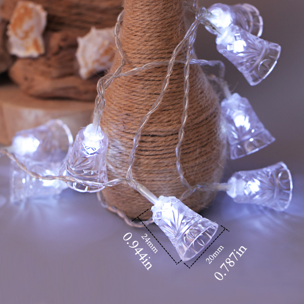 Led Christmas Lights Mini Bells Garland 1.5m 3m 6m Fairy String Lights ...