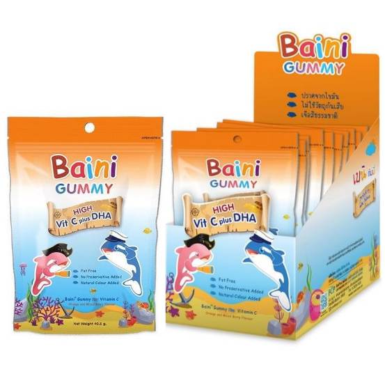 Baini Gummy High Vitamin C DHA เบนิ กัมมี่ เยลลี่ วิตามินซี ผสม ดีเอชเอ ...