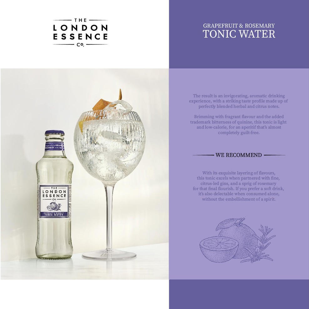 [Big Sale] 50% off London Essence Grapefruit & Rosemary Tonic 200ml x 8 ...