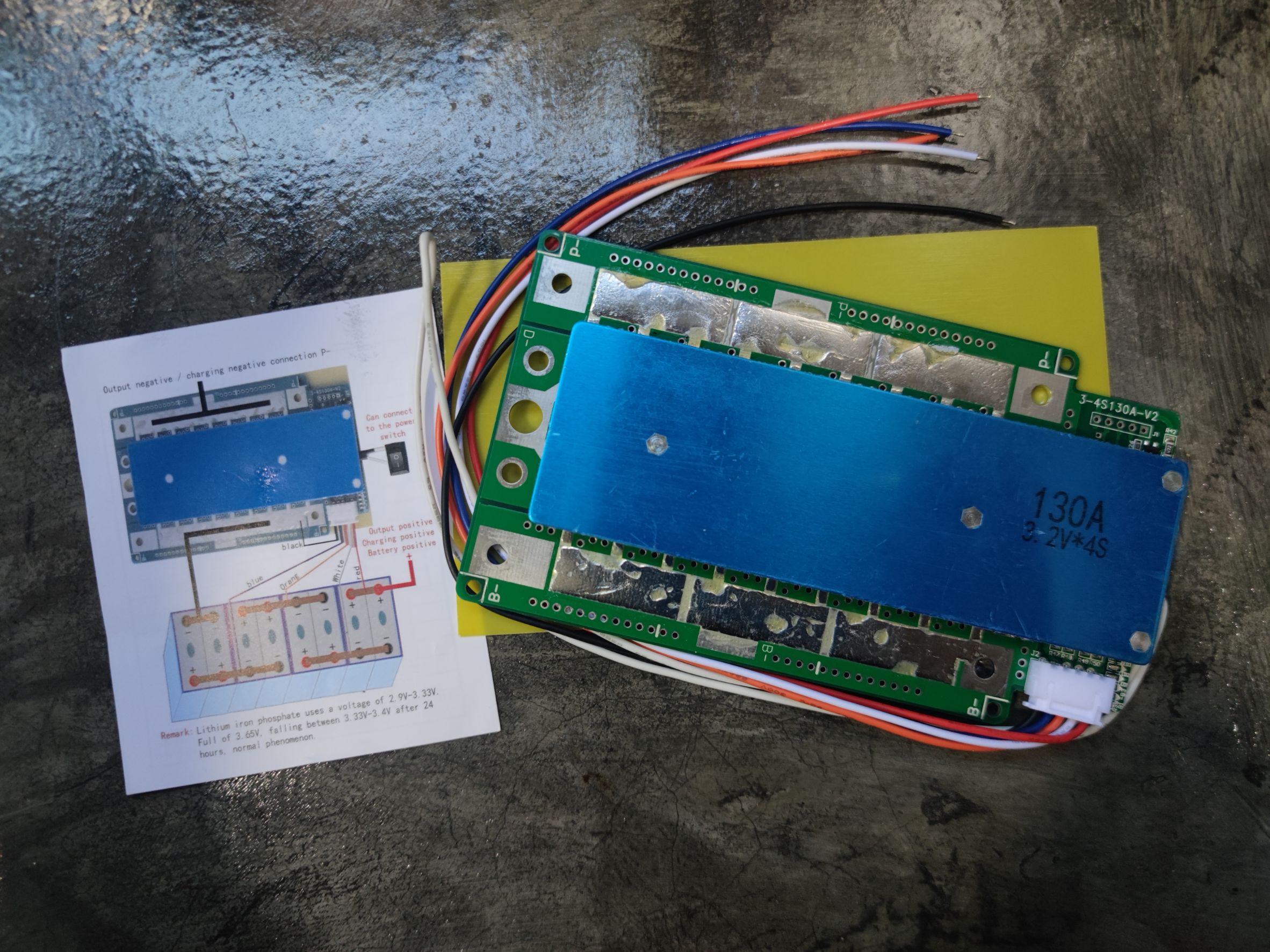 BMS 4S 12V 130APEAK1200A สำหรับสตาร์ทรถยนต์ BATTERY LITHIUM PHOPHATE ...