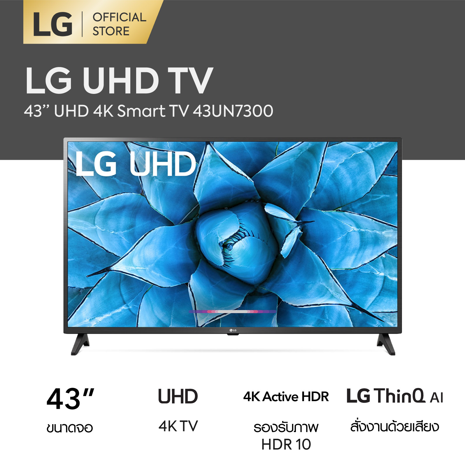 LG 4K Smart TV UHD 43" รุ่น 43UN7300 + FREE Magic Remote Active HDR ...