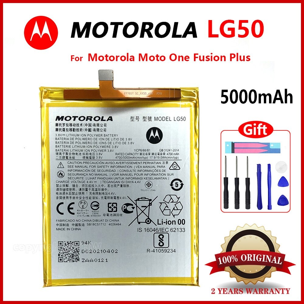 Original แบตเตอรี่ Motorola Moto One Fusion Plus / One Fusion+ battery ...