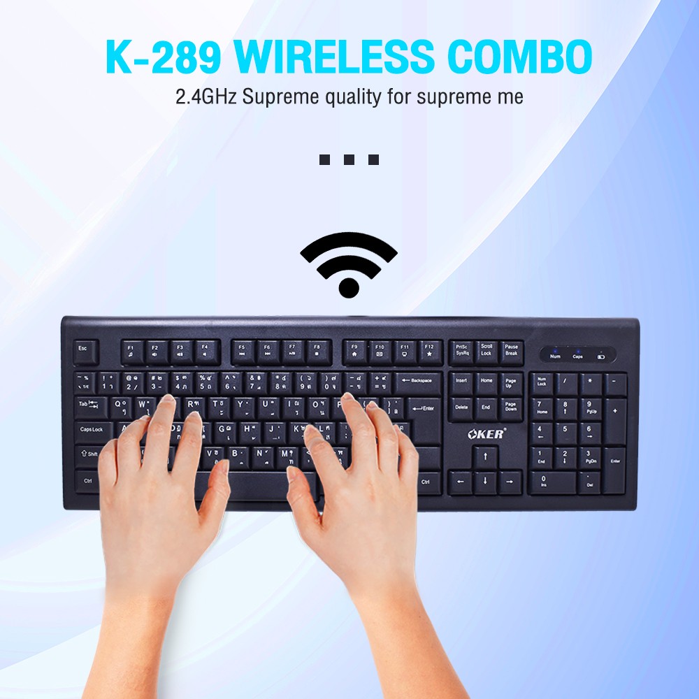 ส่งเร็วร้านDMแท้ๆ OKER K-289 Keyboard Mouse WIRELESS COMBO SET ชุดคีย์บอร์ดเมาส์ ไร้สาย DM 289 ...