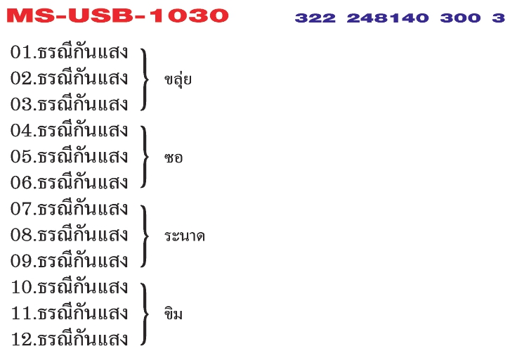 เพลงบรรเลงไทยเดิม USB- MP.3 ชุดธรณีกันแสง เพลงลูกทุ่งไทย ภาษาไทย เสียง ...