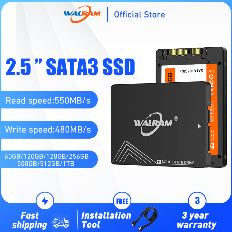 WALRAM ฮาร์ดดิสก์ไดรฟ์ 128GB 240GB 256GB 480GB 2.5 ssd 512GB 1TB 60GB ...