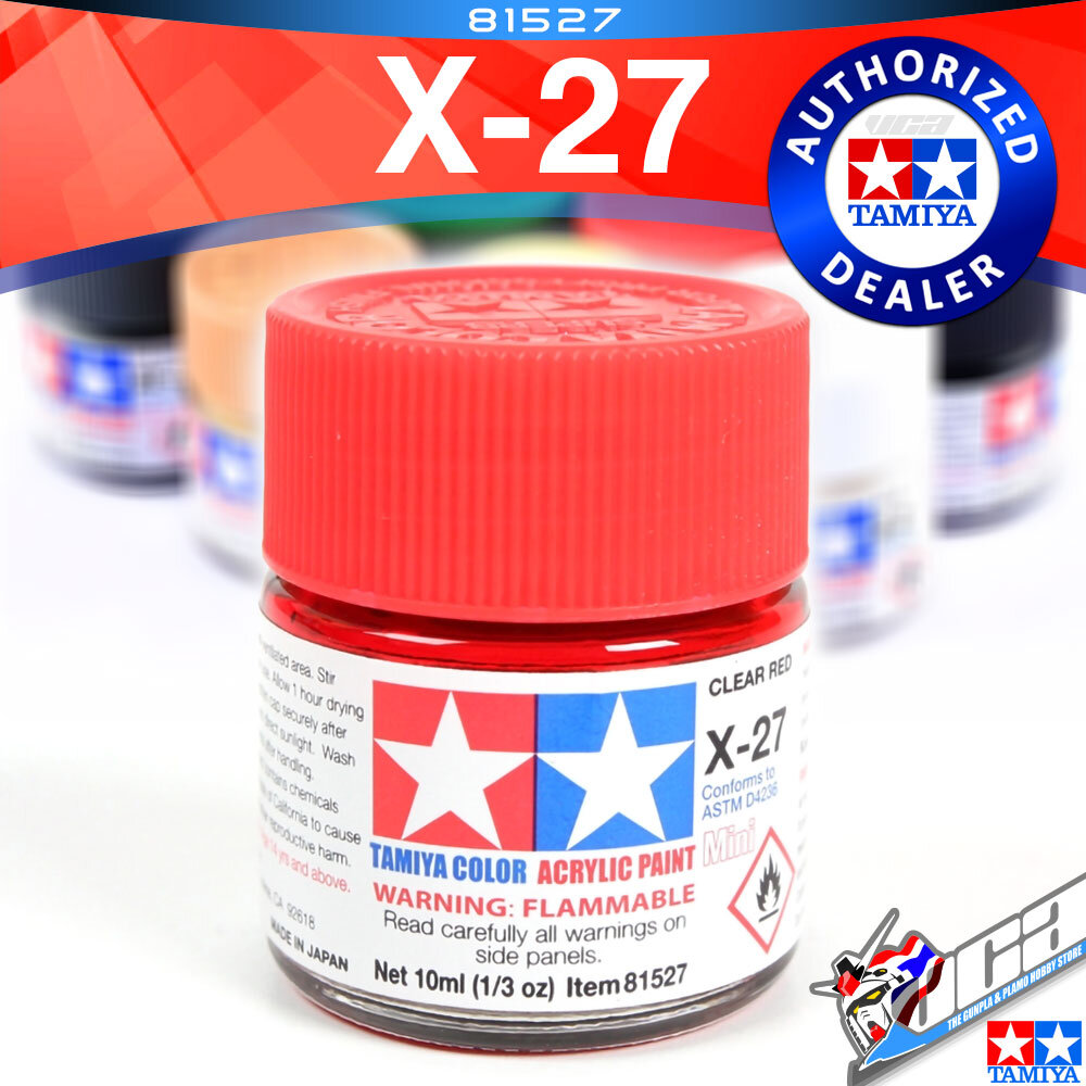 TAMIYA 81527 X-27 X27 CLEAR RED แดงใสเงา ACRYLIC PAINT MINI COLOR 10ML ...