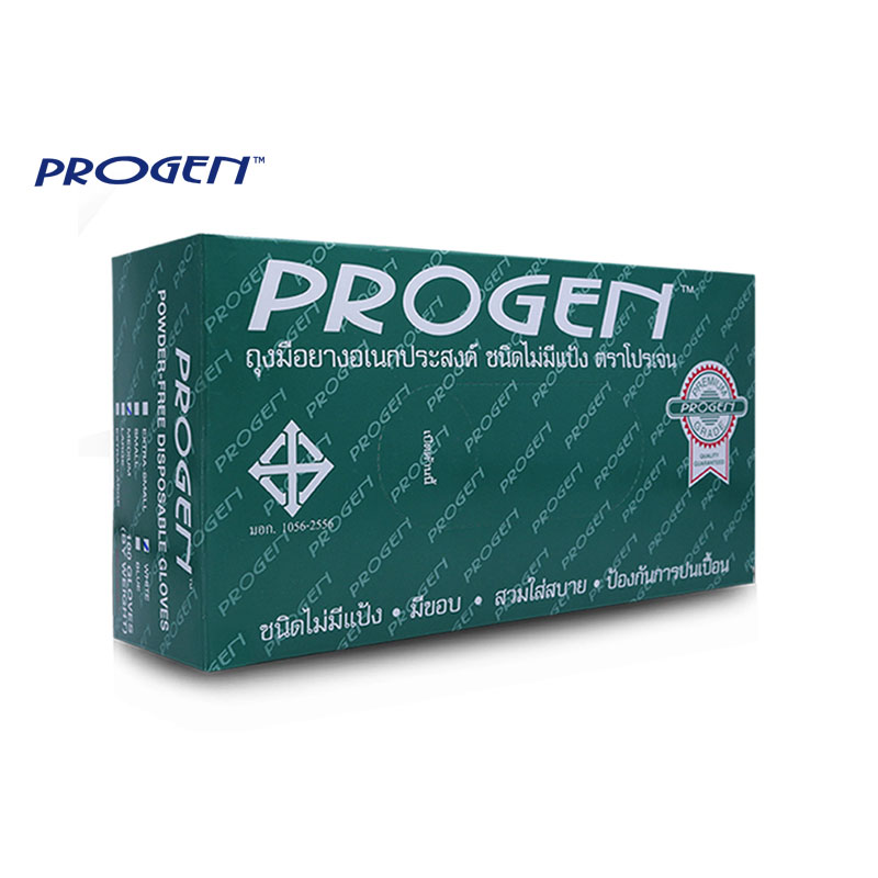 ถุงมือยางธรรมชาติ แบบไม่มีแป้ง PROGEN | ทำอาหาร | ทำความสะอาด | 100 ...
