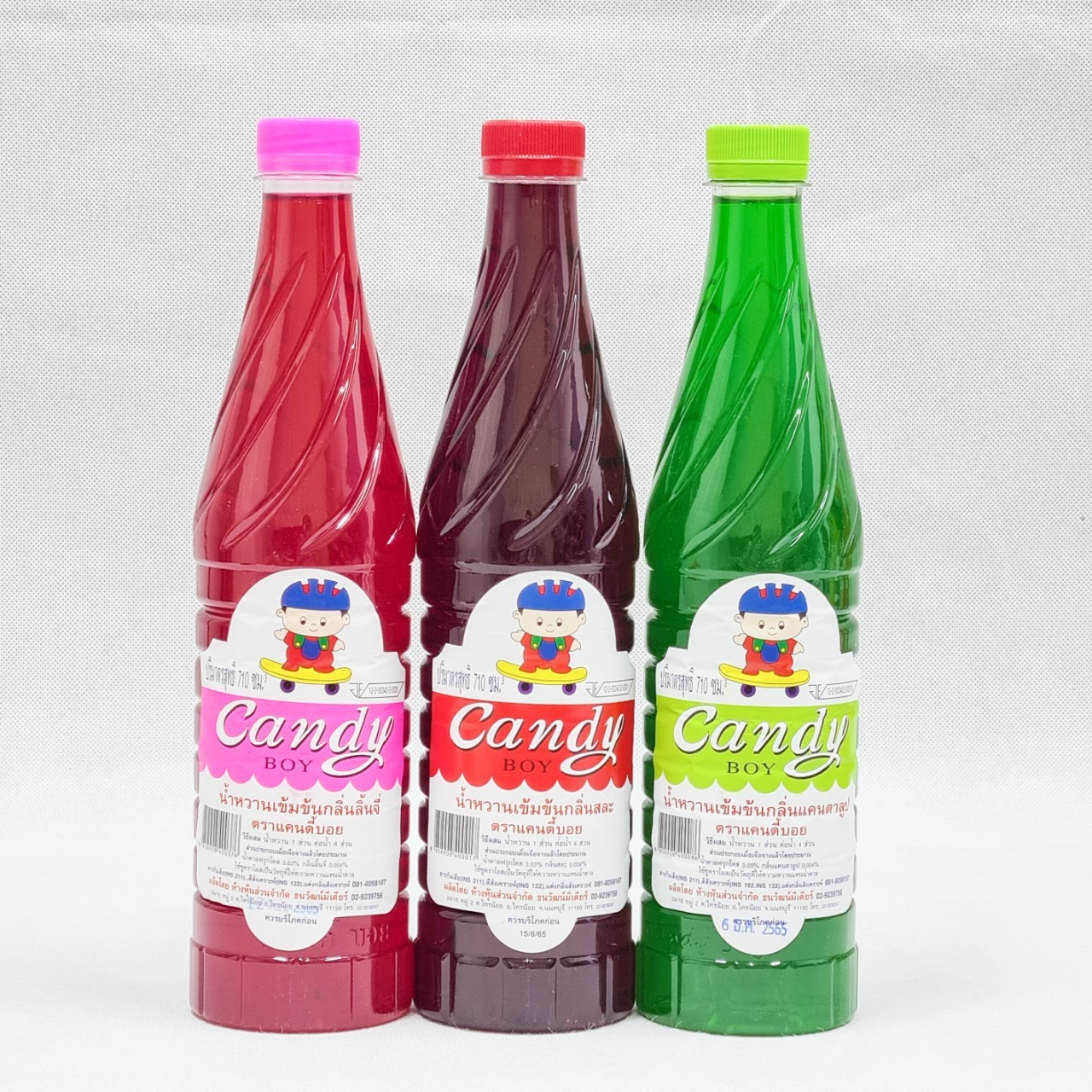(AJ) น้ำหวานตราแคนดี้บอย (Candy Boy) เครื่องดื่มชง น้ำหวานเข้มข้น น้ำหวานกลิ่นสละ กลิ่นครีมโซดา ...