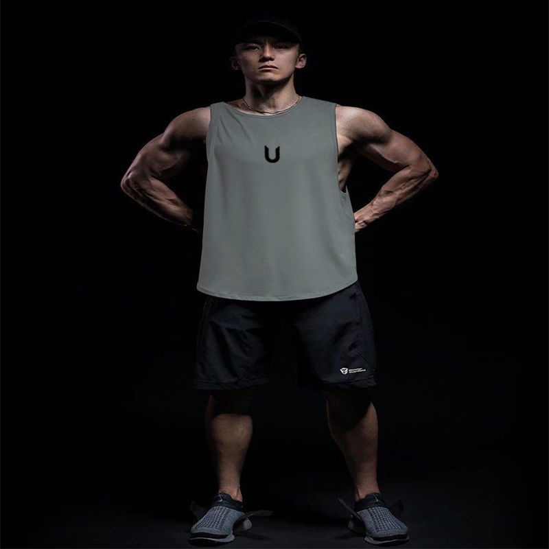 [8 colors] Men's sports sando tops fitness loose oversized shirt muscle ...
