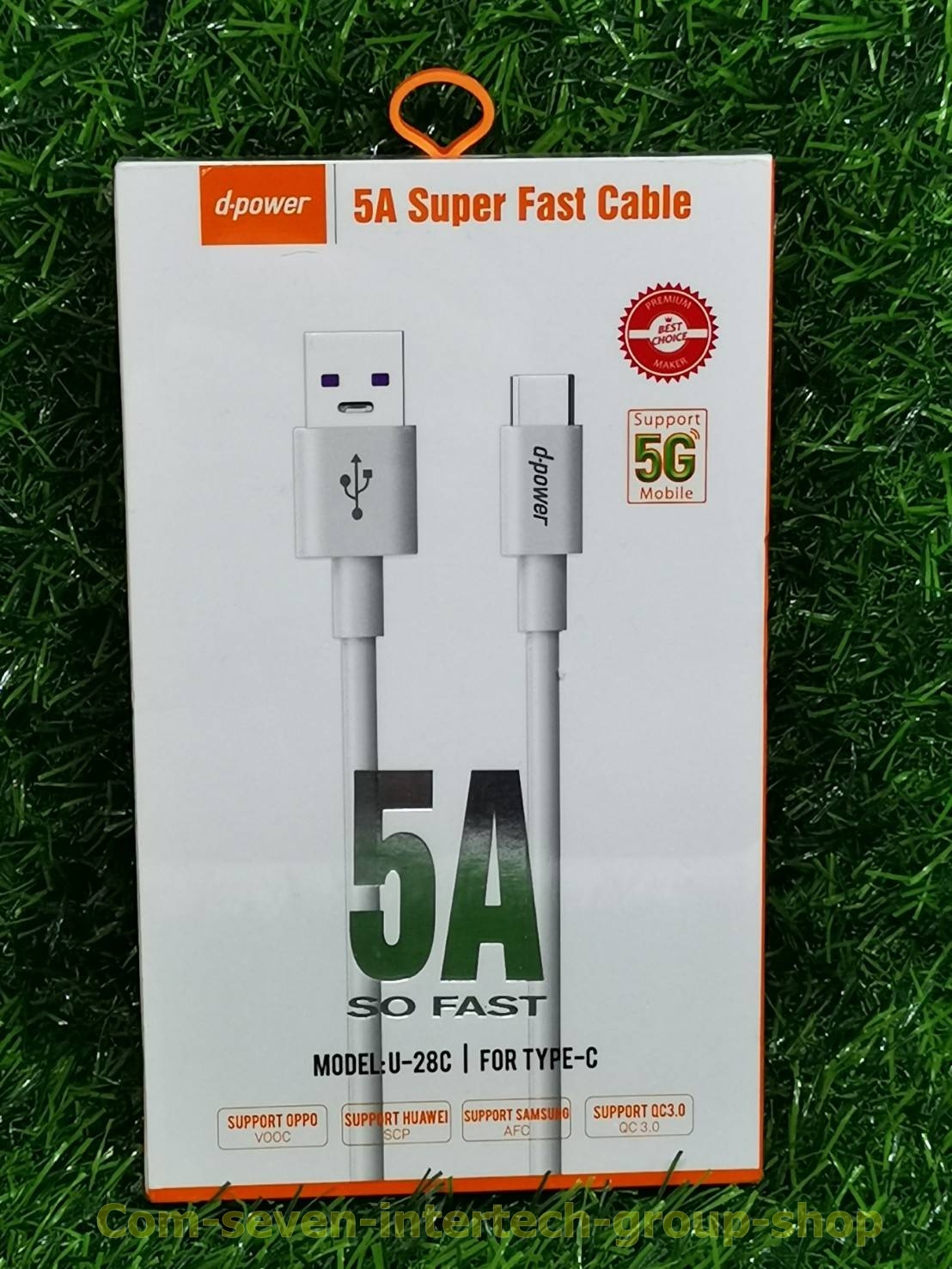 สายชาร์จ d-power 5A Super fast cable รุ่น U-28C / 65W For TYPE-C สายชาร์จเร็ว 5A รองรับ Samsung ...