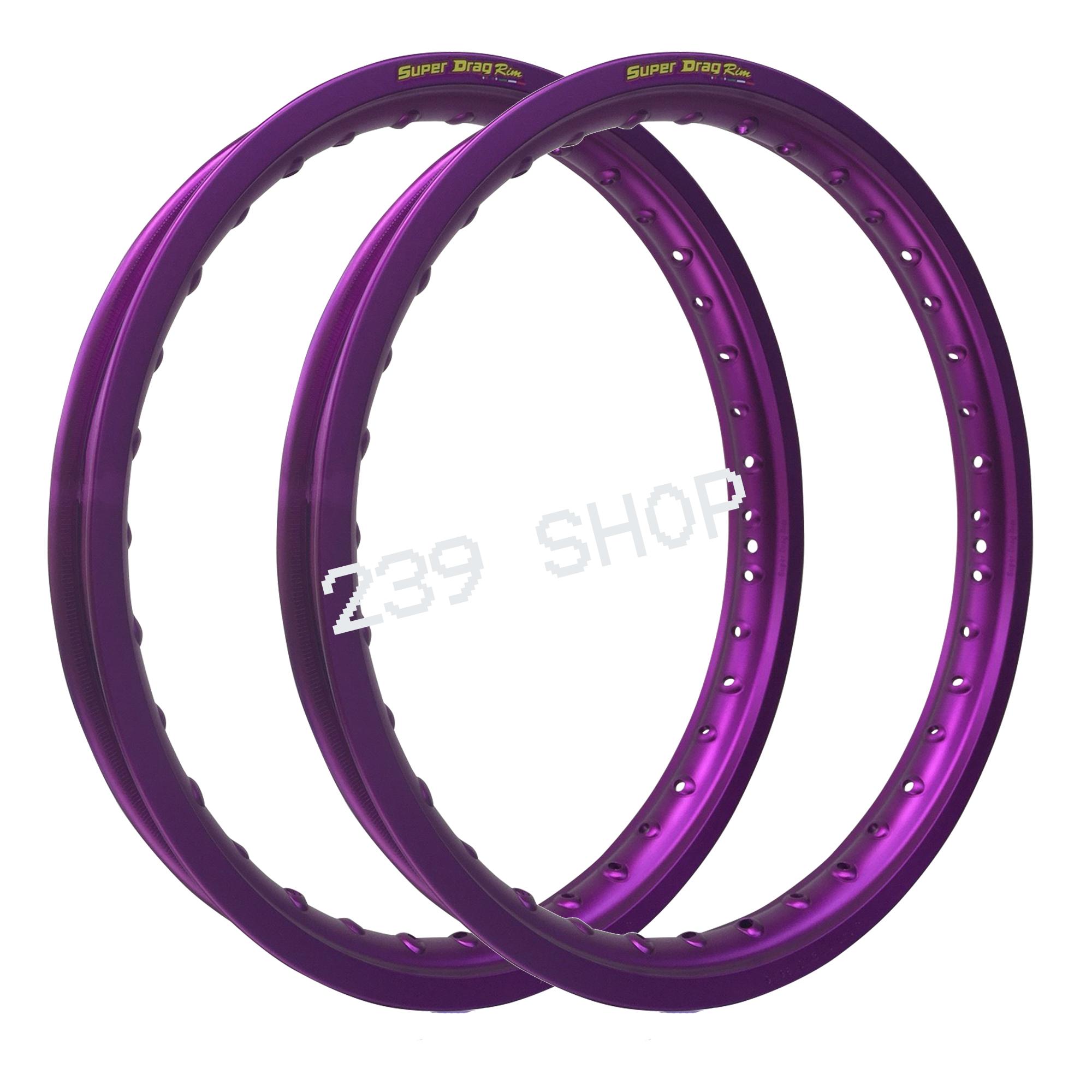 วงล้ออลูมิเนียม SUPER DRAG RIM 1.40-17 สีม่วง รุ่น STREET ทรง DID ขอบ ...