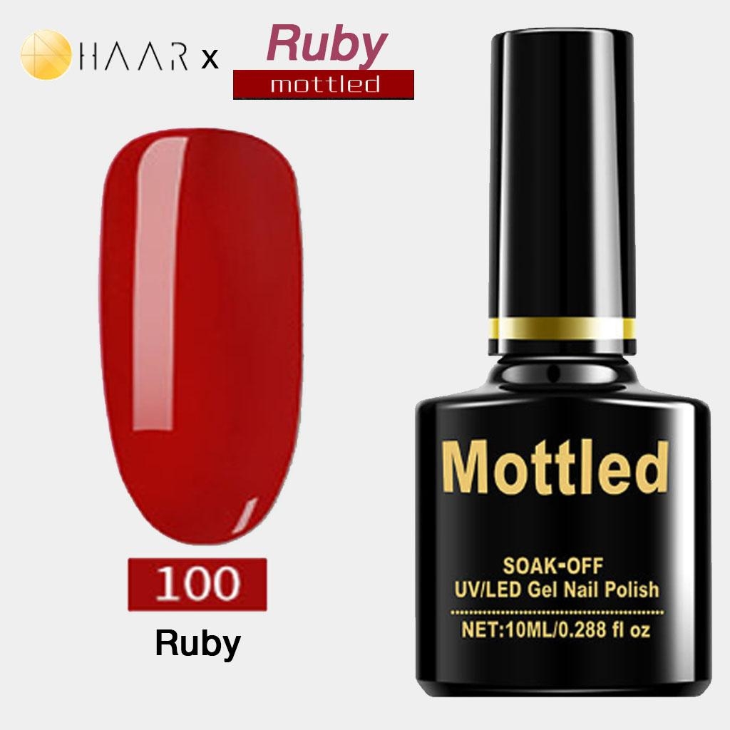 ยาทาเล็บ เจล Gel Nail Polish HAAR x Mottled Ruby Tone โทน รูบี้ ทัมทิม อัญมณี สี แดง ม่วง เทา ...