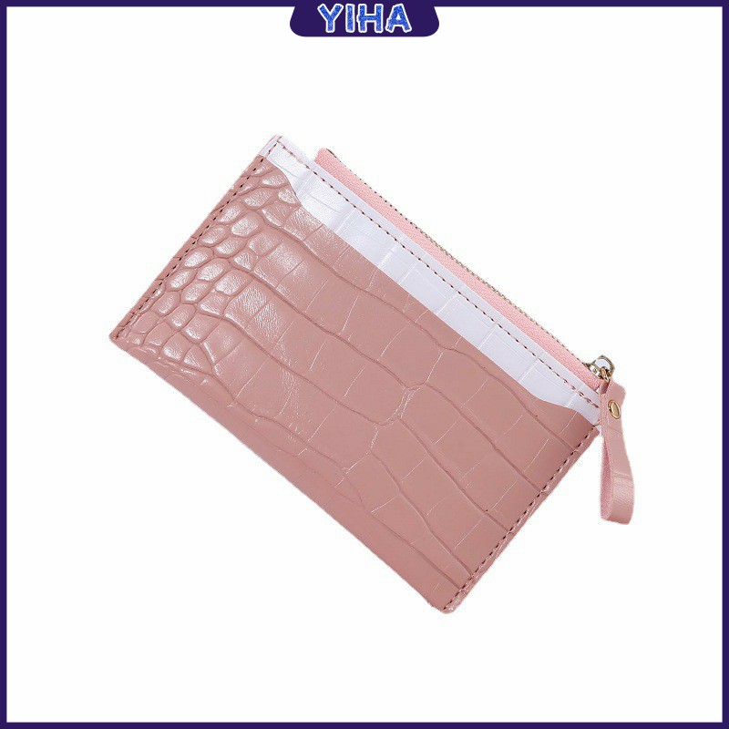 Yiha กระเป๋าสตางค์ กระเป๋าใส่เหรียญปั้มลายคลายหนังจระเข้ coin purse มี ...