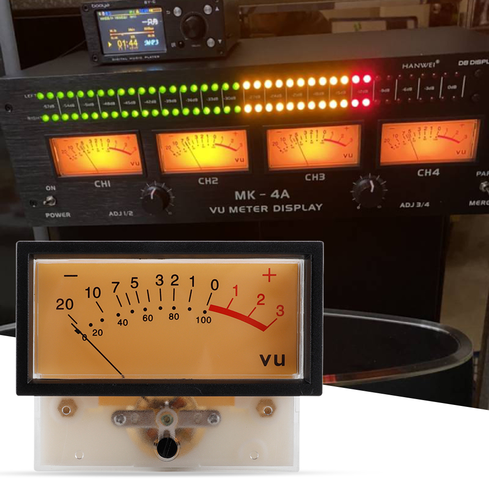 Analog VU Meter Pointer Power Amplifier DB Sound Level Indicator with Backlight Power Amplifier ...