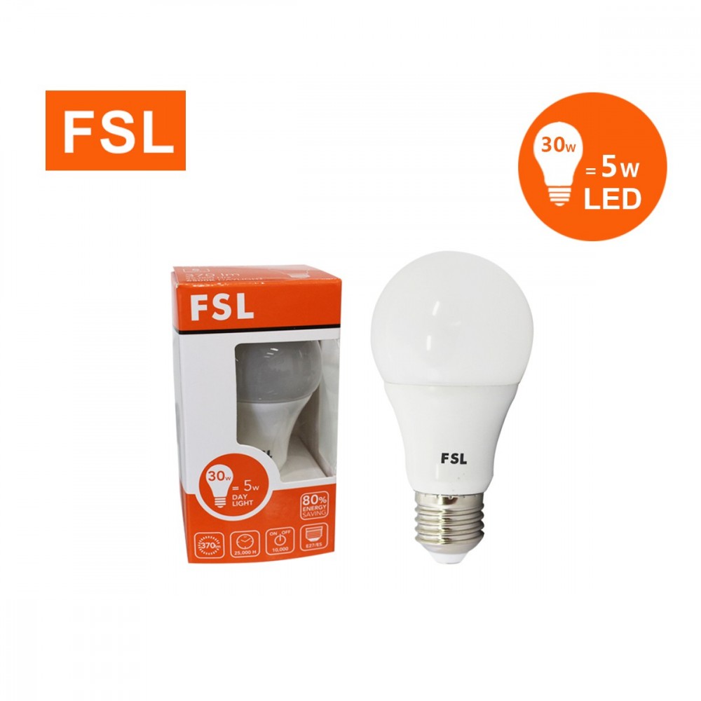FSL หลอดประหยัดไฟ LED หลอด LED BULB 5W E27 Warm White หลอดประหยัดไฟแอล ...