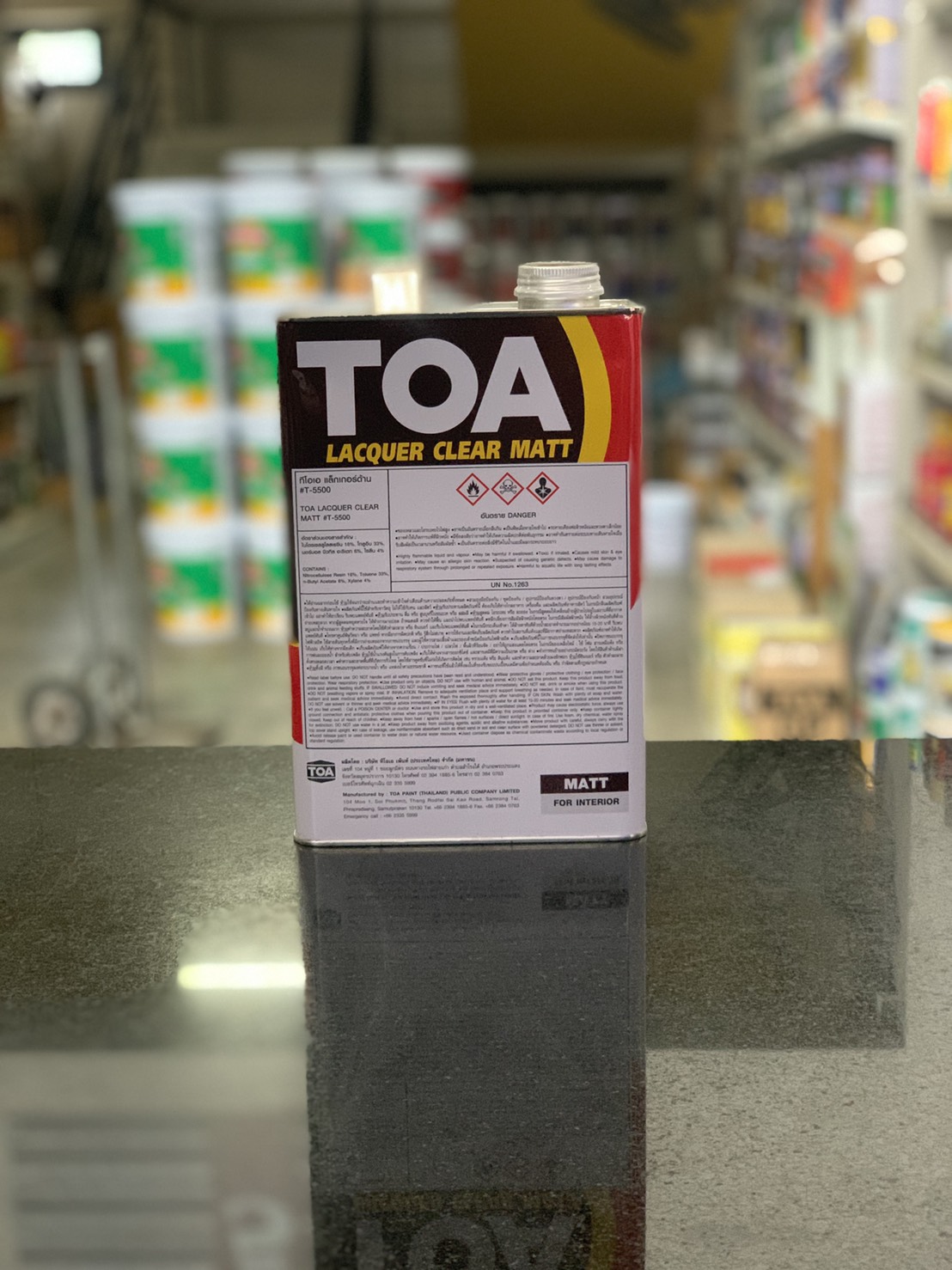 แลคเกอร์ด้าน TOA (ส่งฟรี) สำหรับภายใน LACQUER CLEAR MATT T-5500 (ขนาด 0.946 3.75 ลิตร ...