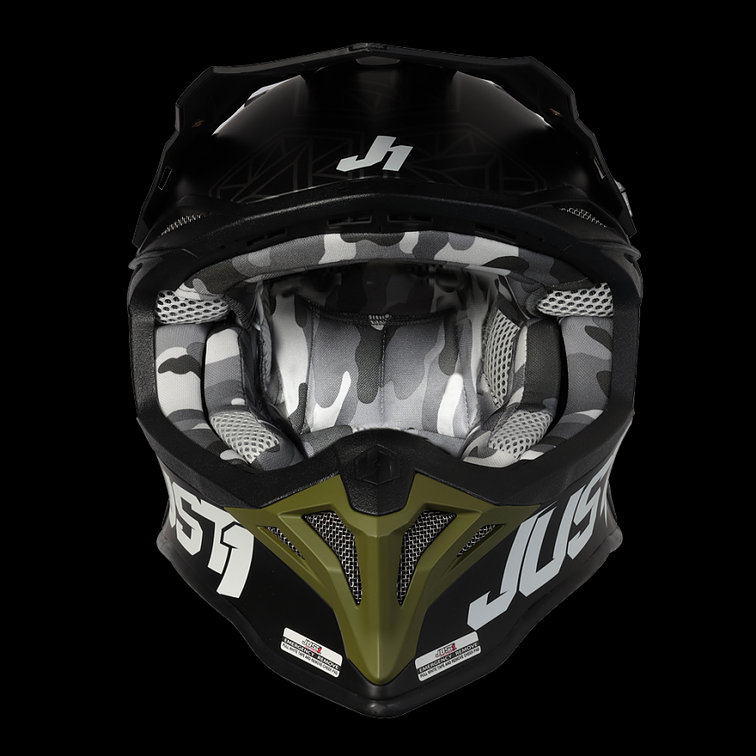 หมวกกันน็อค JUST1 รุ่น J39 ลาย Kinetic Camo Fluo Yellow Red Black matt - CHANG MOTO - ThaiPick