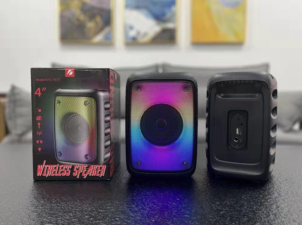ใหม่!!! ลำโพงบลูทูธรุ่น KTS-1577 ขนาดดอกลำโพง4นิ้ว พกพาได้ มีไฟLEDด้านหน้า | Lazada.co.th