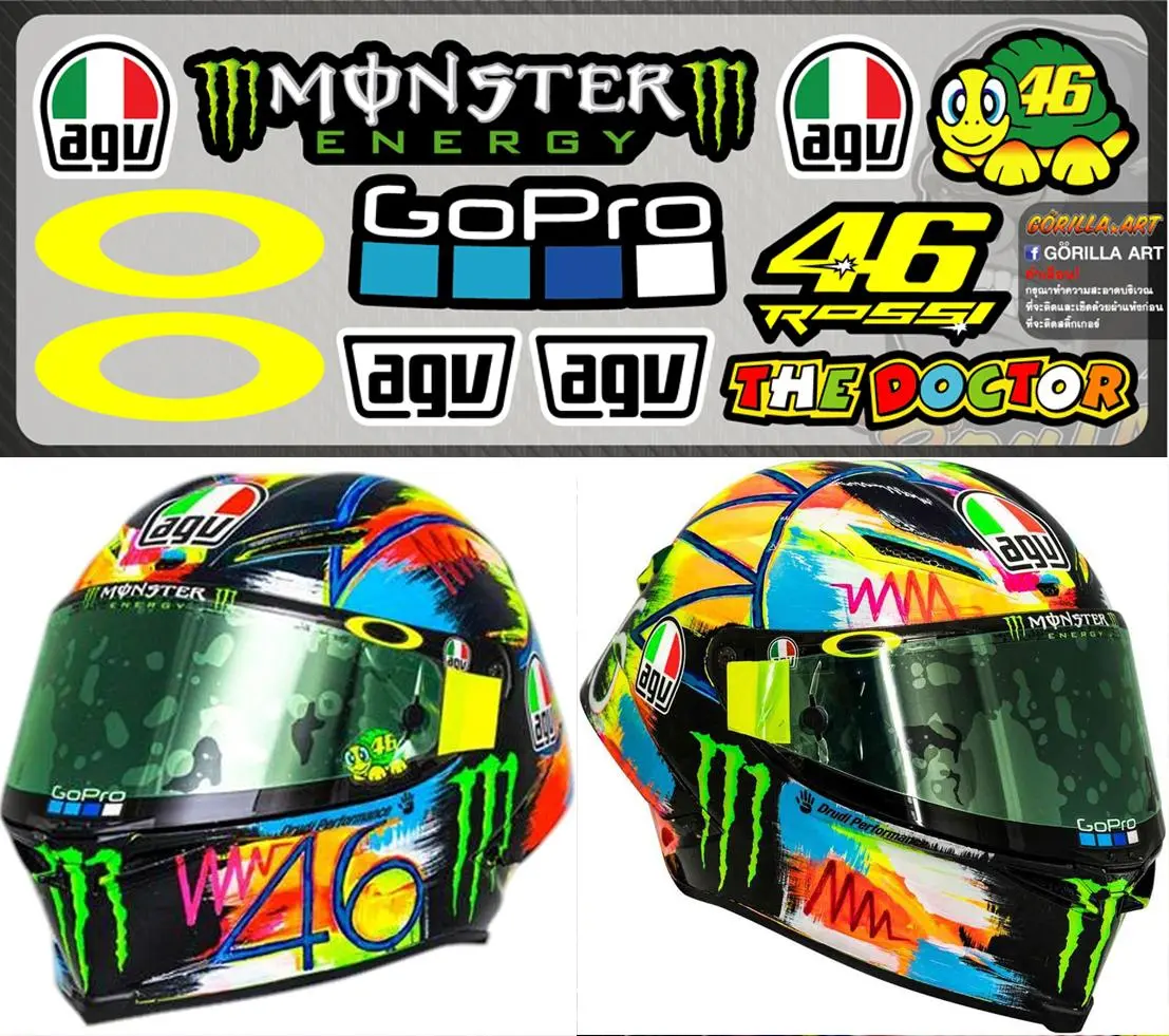 สติ๊กเกอร์ติดชิวหมวกกันน็อต AGV / Sticker Helmet Sticker AGV - Jili ...