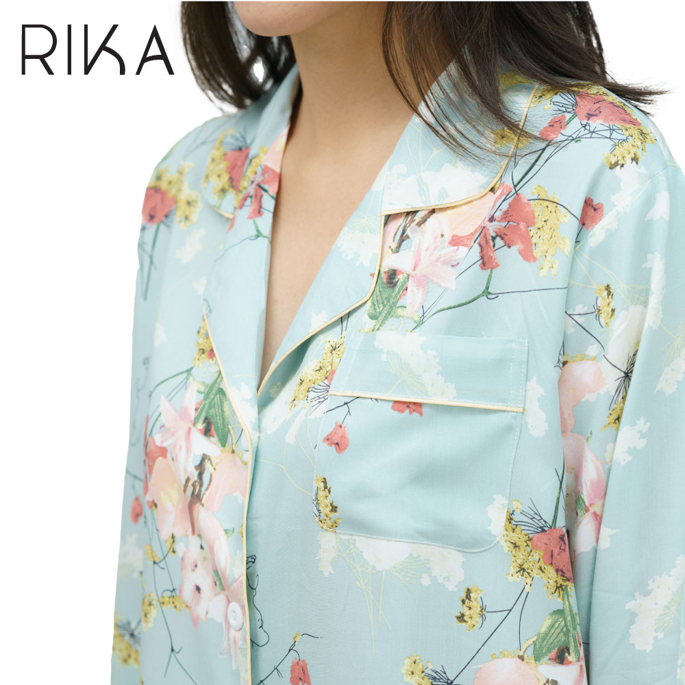 RIKA set ชุดนอน น่ารัก ๆ ปาจามา ผ้า Viscode 100 look Silk พิมพ์ลาย เนื้อผ้านุ่มมาก เนื้อละเอียด ...