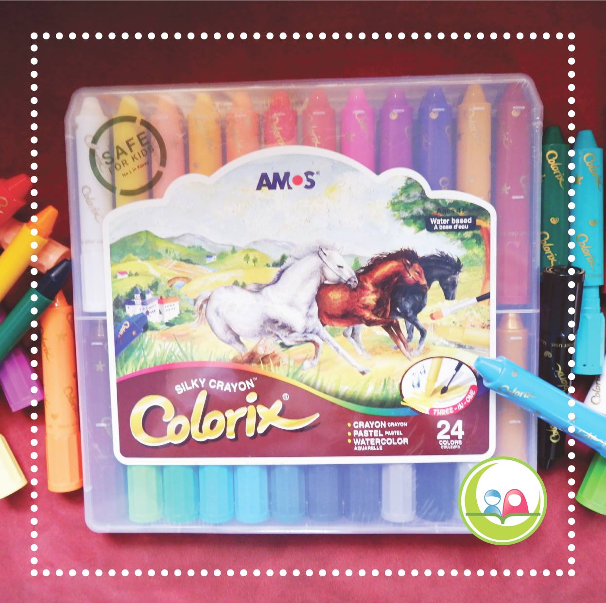 สีเทียน AMOS Crayon 24 สี // สีเทียน ระบายน้ำ | Lazada.co.th