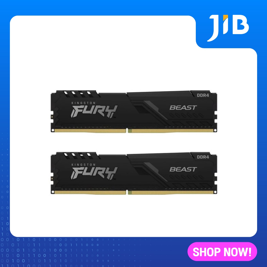 แรมพีซี Kingston Ram PC DDR4 16GB3200MHz CL16 (8GBx2) FURY Beast RGB ...