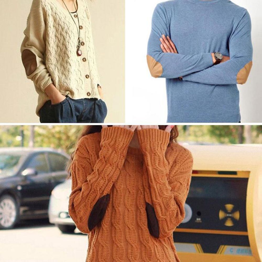 DFGY แผ่นรีดติดเสื้อรูปตัวยู2ชิ้น,ผ้าหนังกลับทรงรีสำหรับตกแต่งและซ่อม ...