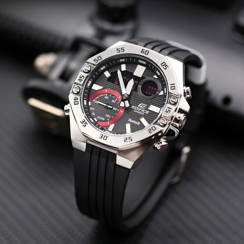นาฬิกาข้อมือ Casio Edifice เชื่อยต่อกะสมาร์ทโฟน Bluetooth ECB-10 Series ECB-10P-1A ECB-10P-1ADR ...
