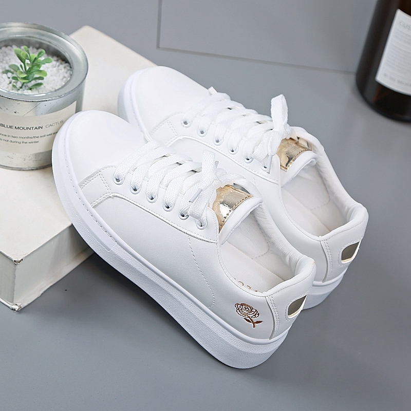 New Spring Autumn Real Super Slim Small White Shoes Fashion Embroidered ...