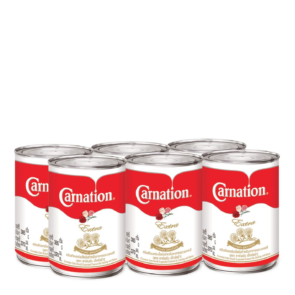 ส่งฟรี คาร์เนชัน ครีมเทียมพร่องไขมันเอ็กซ์ตร้า 385 กรัม x 6 กระป๋อง ...