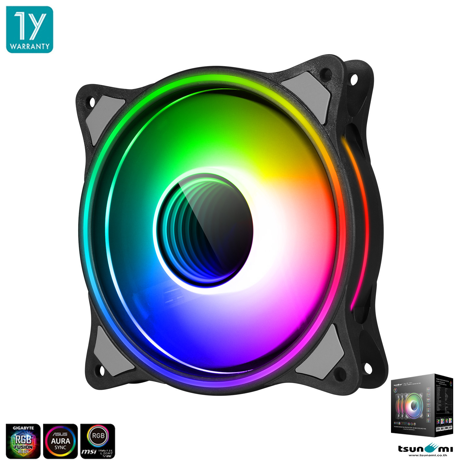 Tsunami Protector 1265K ARGB 12CM Multi-Functional Sound Sync Cooling ...